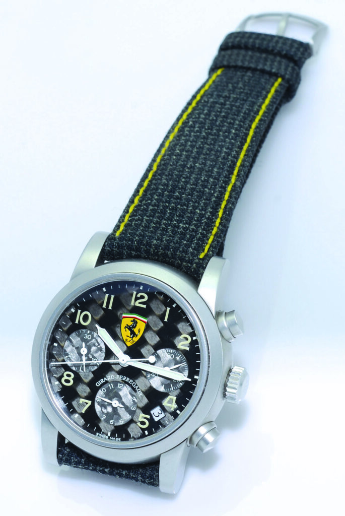 2000 GP Ferrari automatic date Chronograph with CF dial in Steel. B&P ...